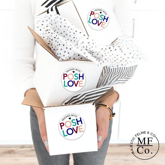 majesticfeline | Office | 96 Posh Packaging Stickers Labels Poshmark ...